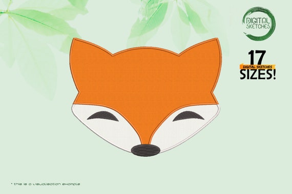 Fox Applique Design Fox Head Embroidery Design Beautiful - Etsy
