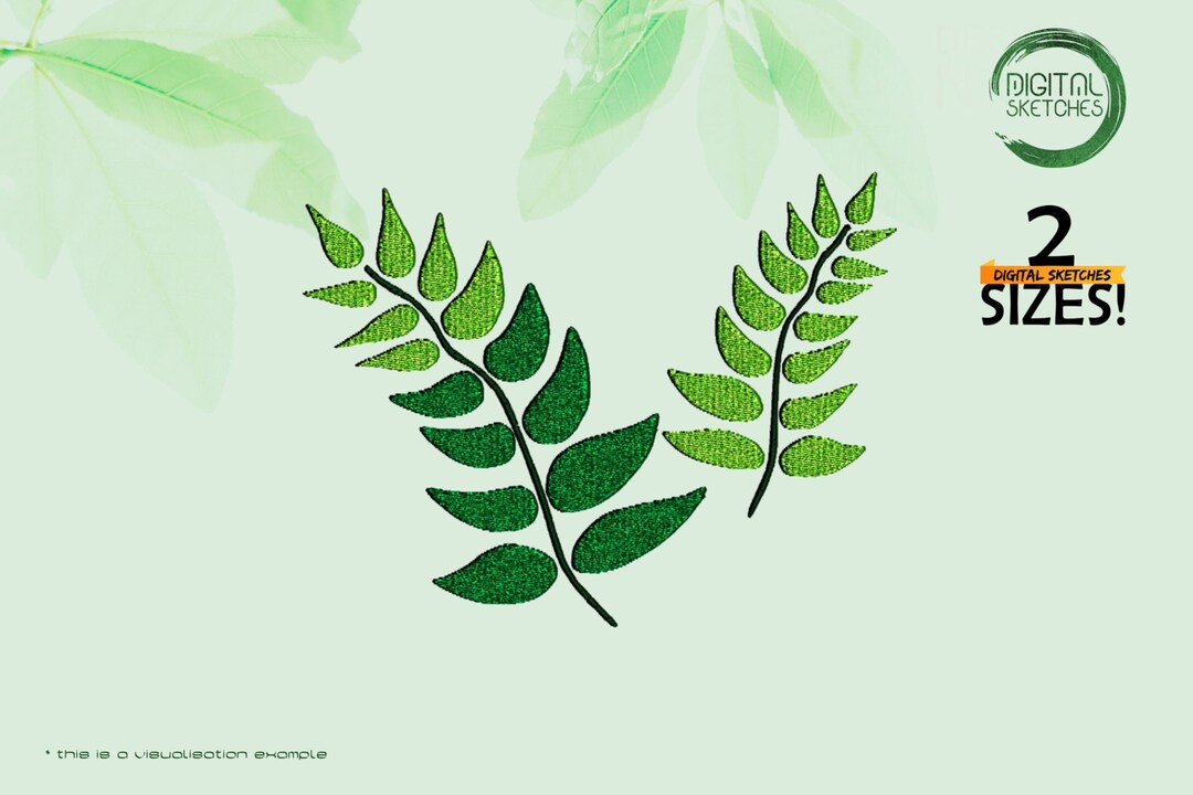 Fern Embroidery Design, Forest Plant Embroidery Pattern, Quality Nature ...