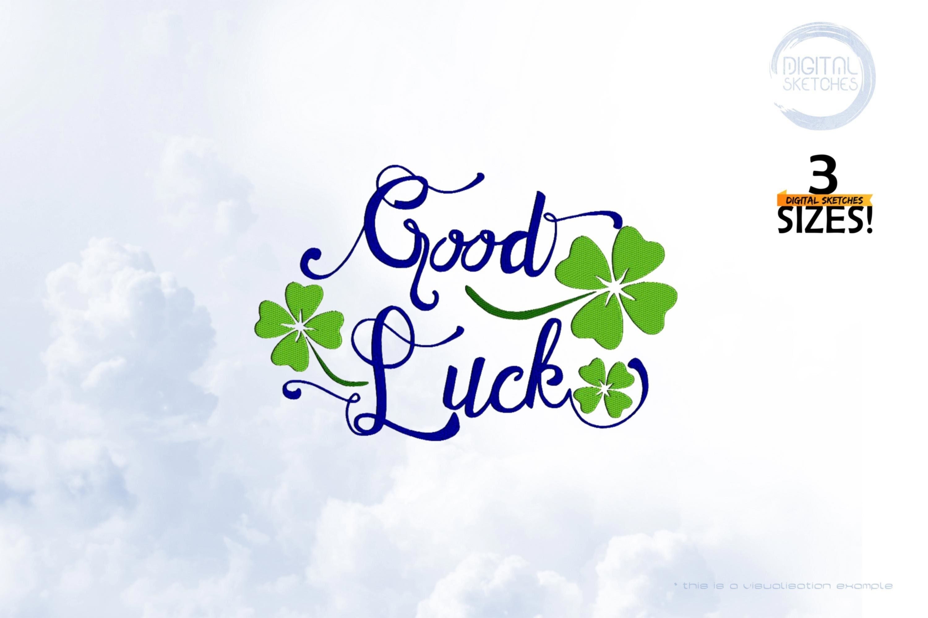 Good Luck Machine Embroidery Design, Cloverleaf Embroidery Pattern - Etsy