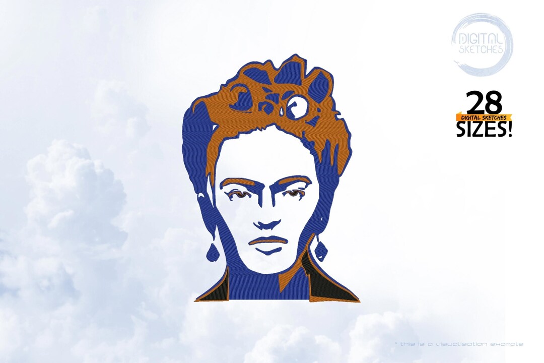 Frida Machine Embroidery Design Frida Art Painter Artist - Etsy