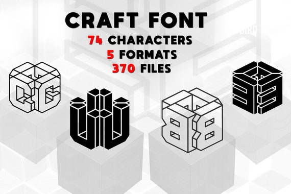3D Cube Craft Font Three Dimensional Craft Font Geometry | Etsy