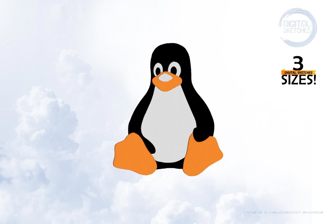 Penguin Tux Linux Machine Embroidery Design - Etsy