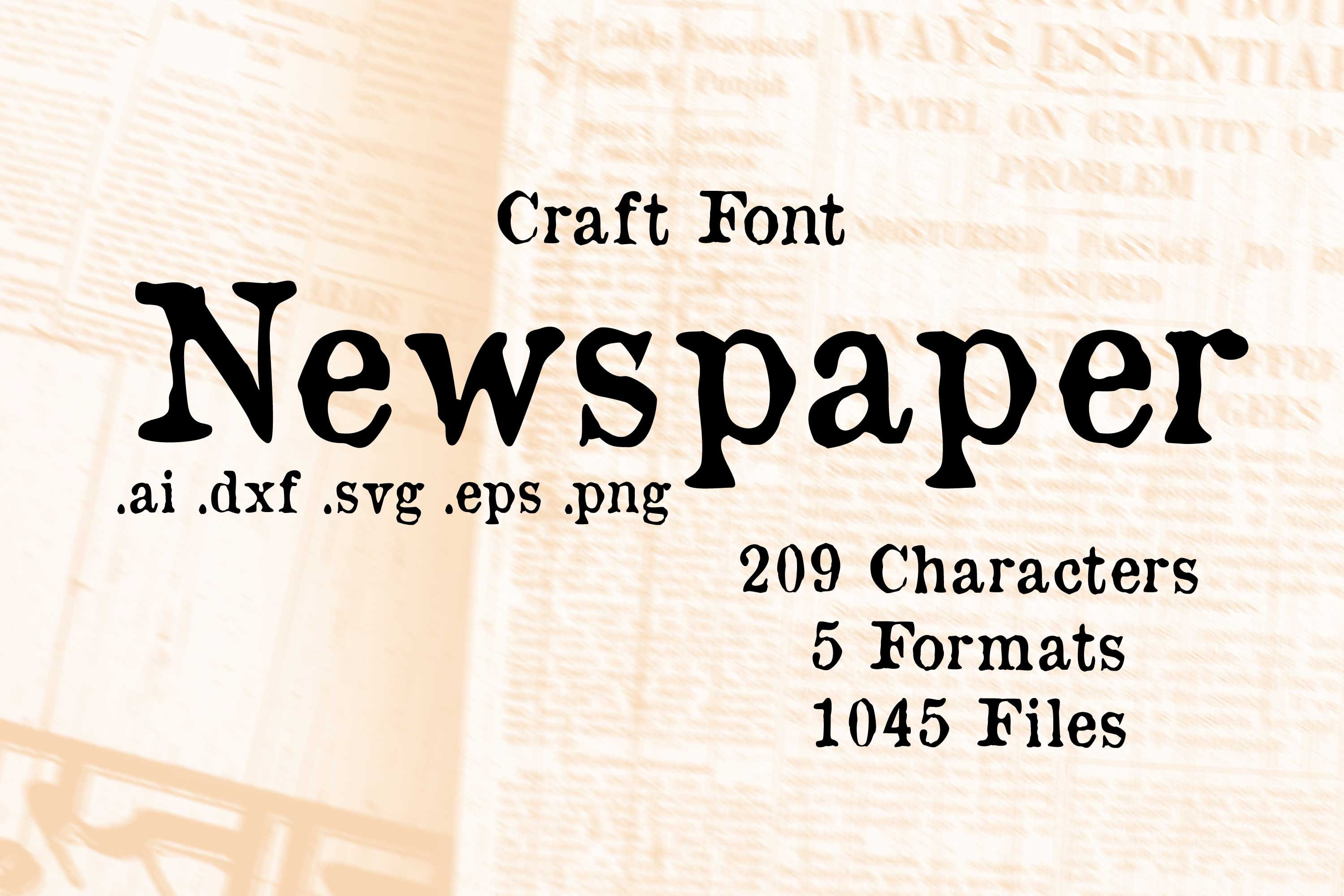 Newspaper Craft Font Old Newspaper Svg Font Typing Machine - Etsy UK