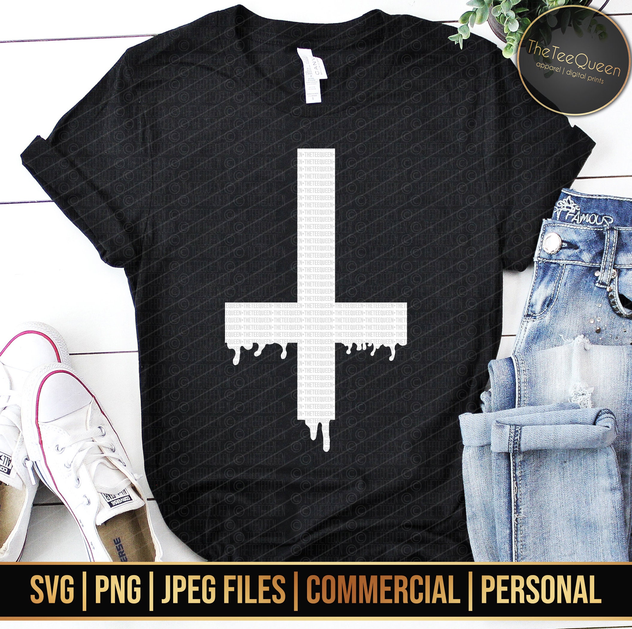 Floral Inverted Cross