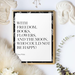 Book Lover Gift, Oscar Wilde Quote, Academia Decor, Literary Art ...
