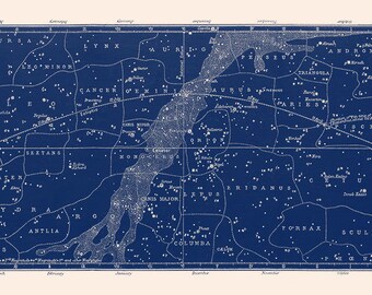 Star Map Print Constellations Chart Print Antique Large | Etsy