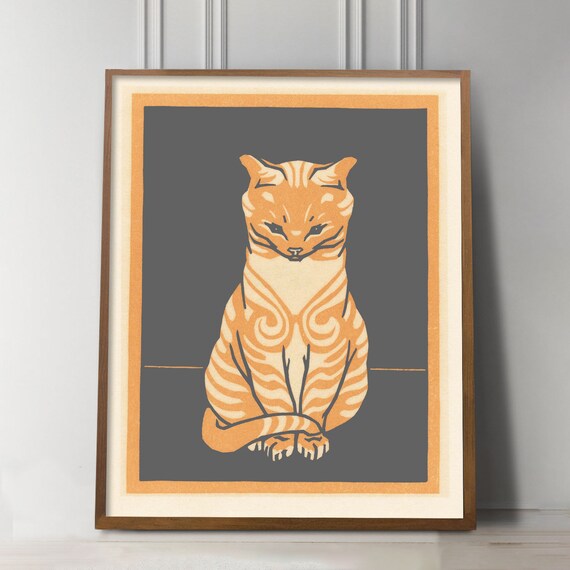 Cat Print Cat Lover Gift Cat Wall Art Antique Cat Print - Etsy