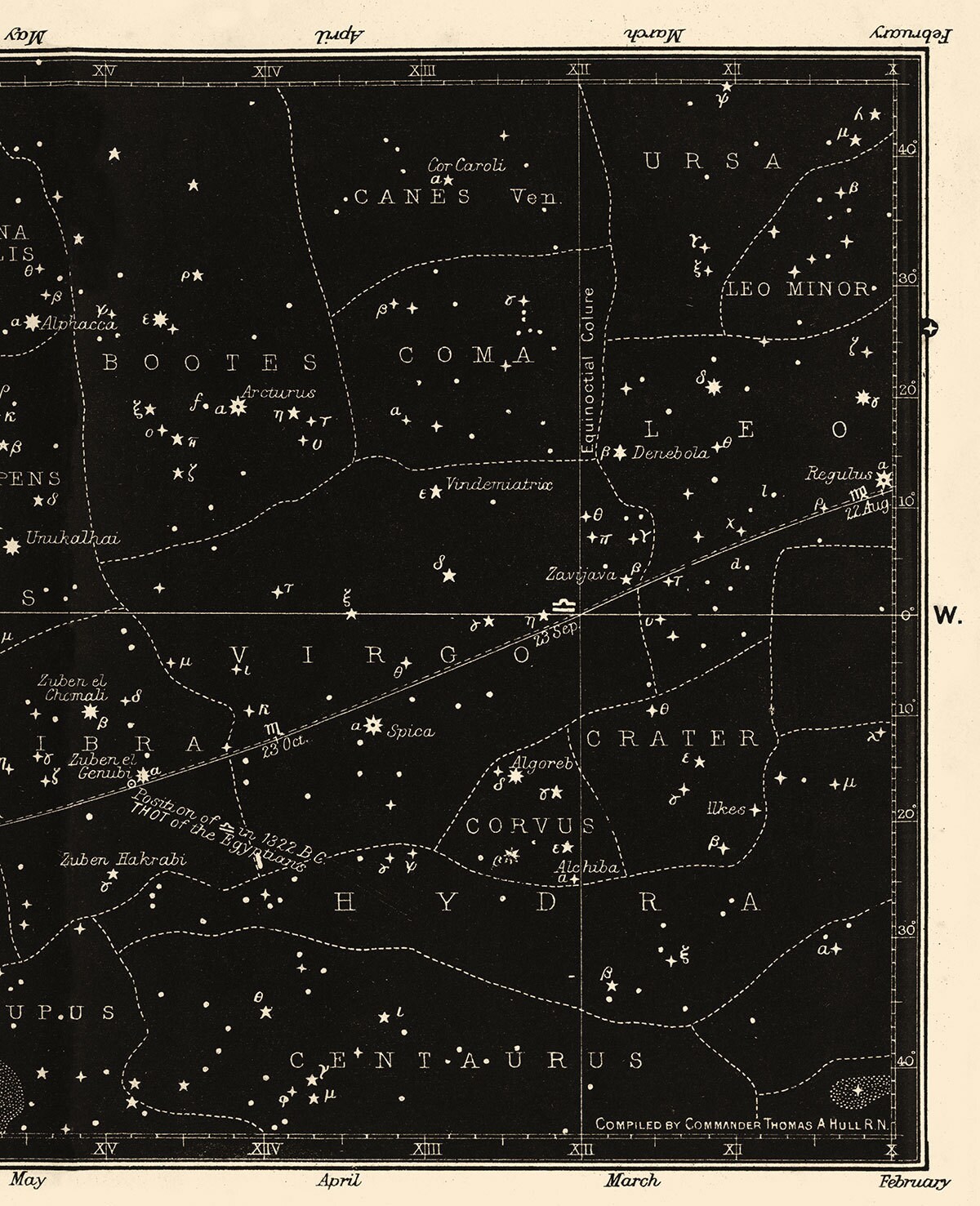 Vintage Constellation map Constellation Wall Print Starry | Etsy