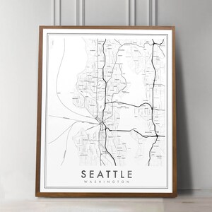 Seattle Map Print, Seattle Map Poster, City Map Print, Seattle Map Art ...