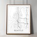 Seattle Map Print, Seattle Map Poster, City Map Print, Seattle Map Art ...