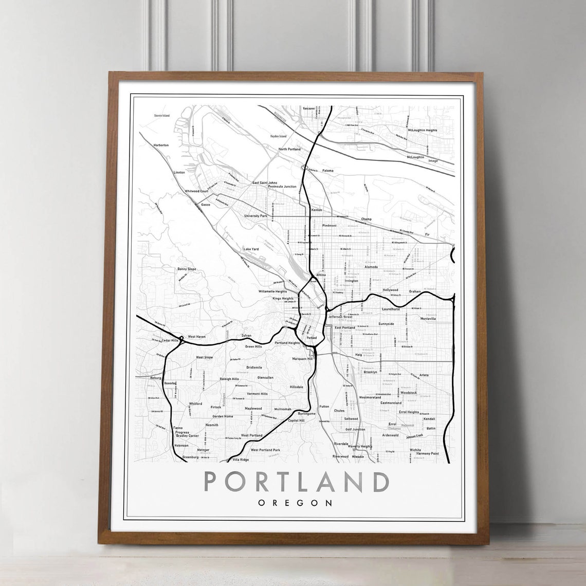 Portland Map Print Portland Map Poster City Map Print - Etsy