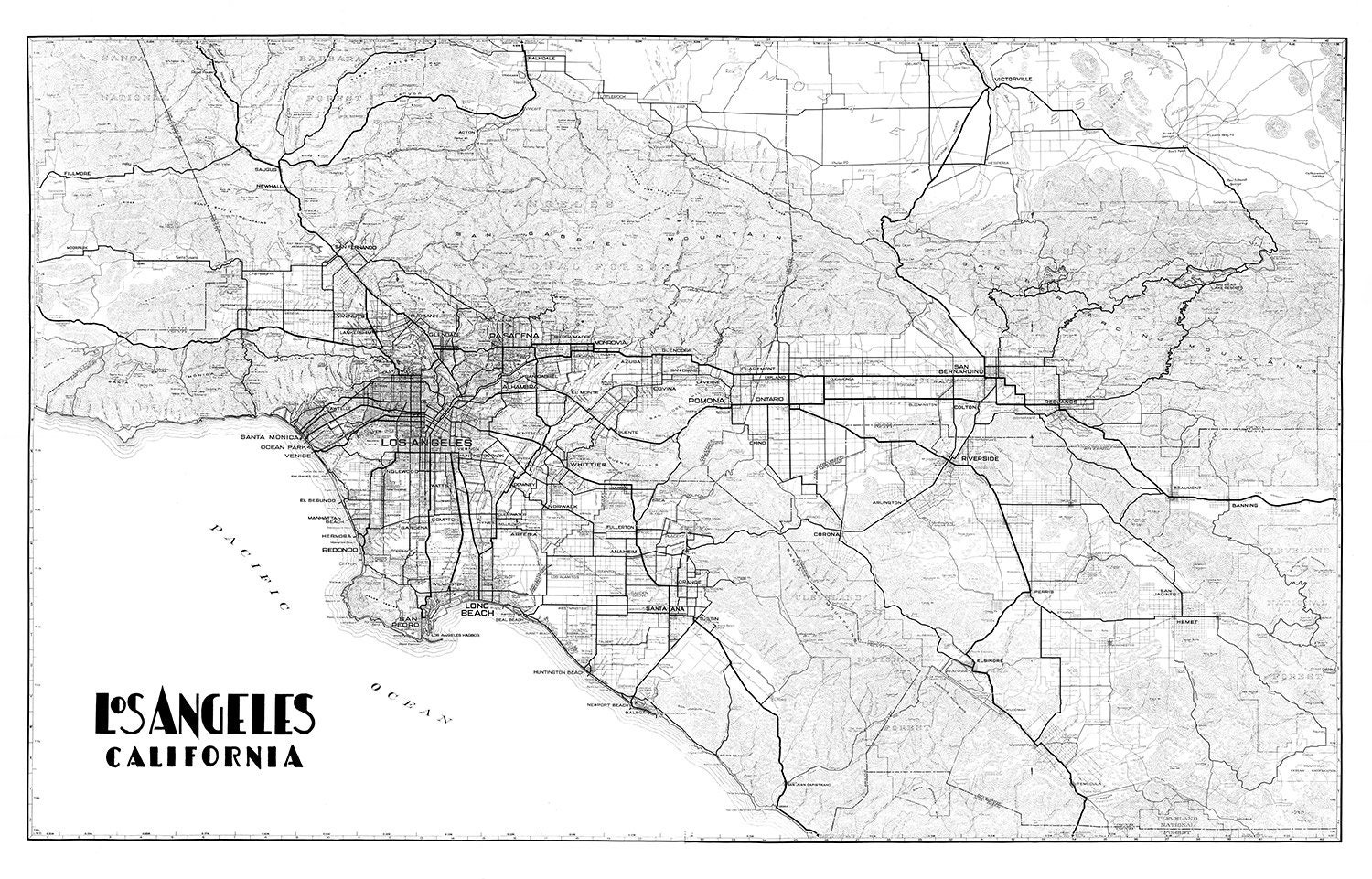 Los Angeles County Map Printable Printable Map Of Los Angeles County,