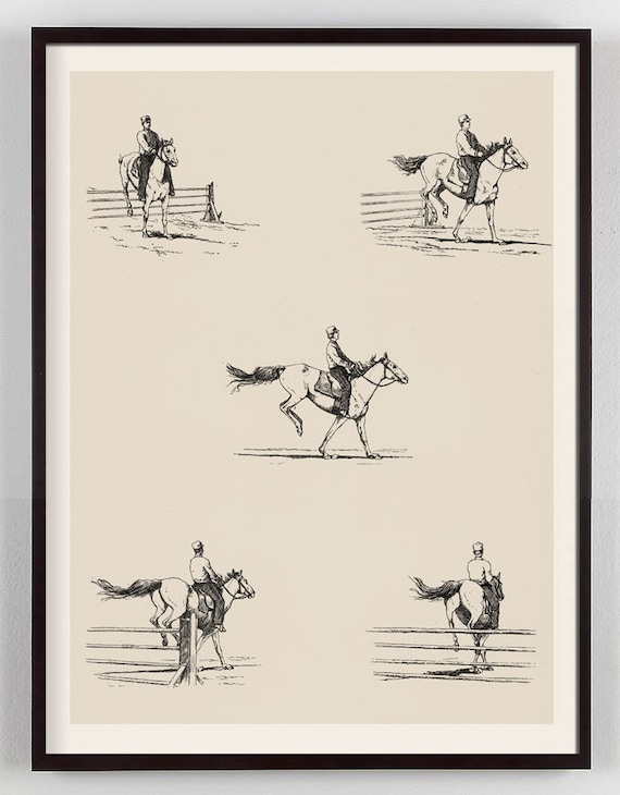 Nursery Decor With Antique Riding Lessons Horse Art for Kids - Etsy