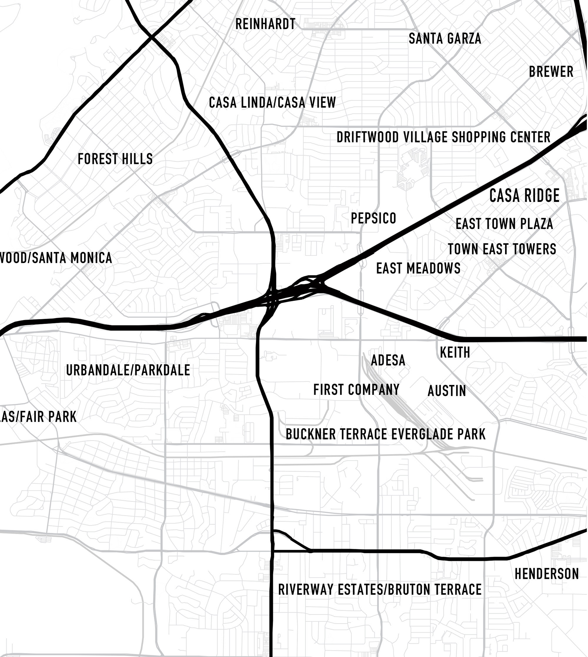 Dallas Texas Map Print, Neighborhood Map, Dallas Map Poster, Deep Ellum ...