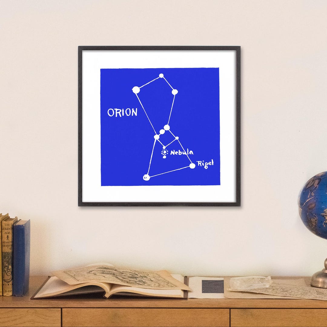 Orion Print With Constellation in Black, Blue, Green, or Purple in ...