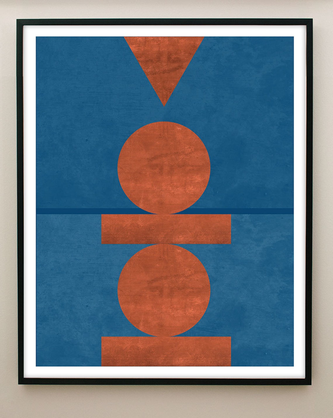 Colorful Geometric Art Abstract Blue Art Sixties Minimalist - Etsy