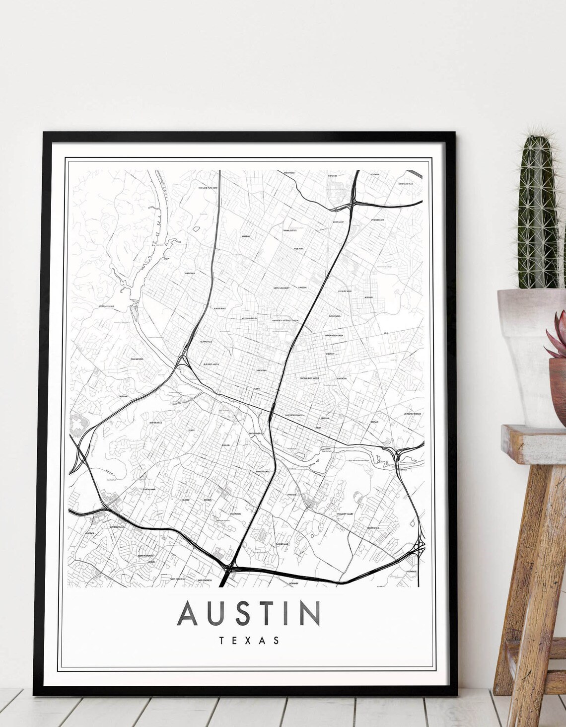 Austin Map Print Austin Map Poster City Map Print Austin - Etsy