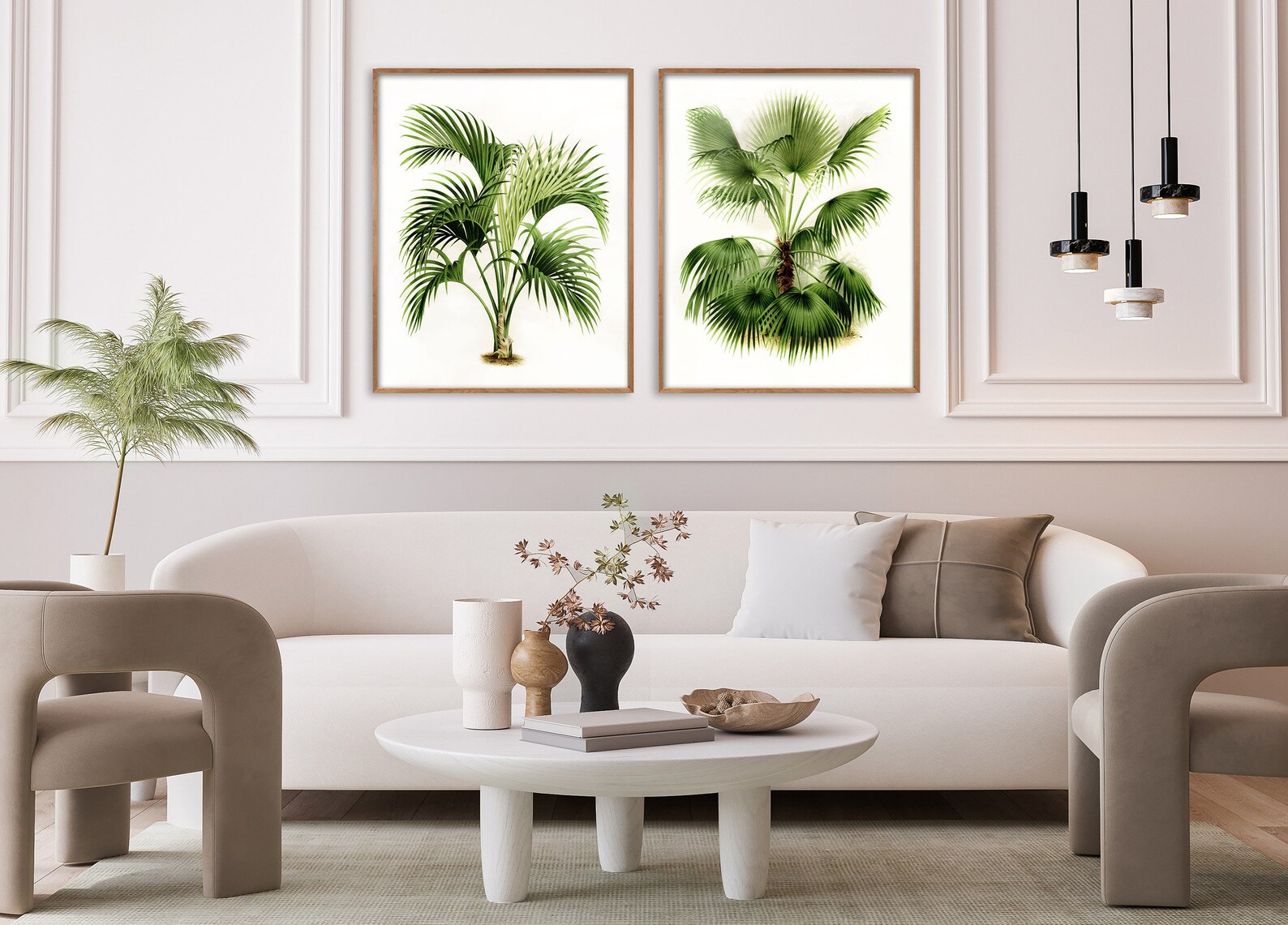 Palm Leaf Botanical Art Set | Palm Fronds | Palm Leaf Print | Palm Wall ...