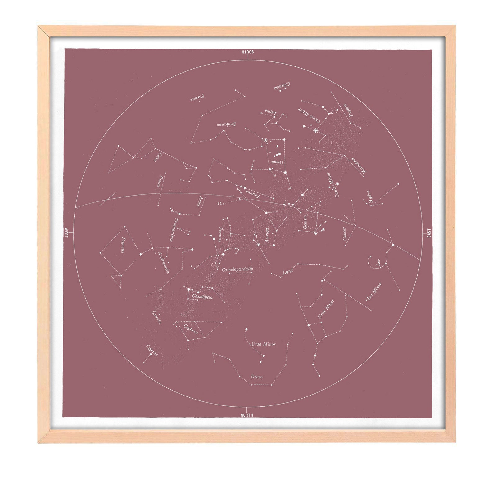 Square Star Chart Astronomy Map With Celestial Constellations | Etsy