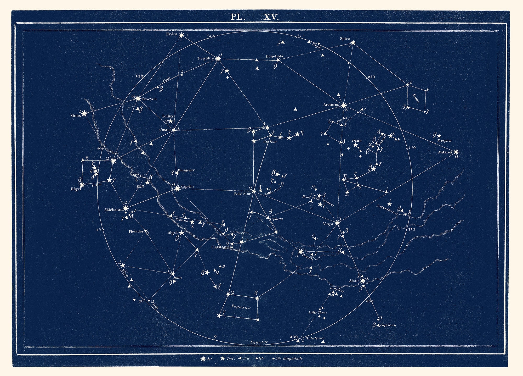 Star Map Star Chart Slate Gray Constellation Chart Print | Etsy