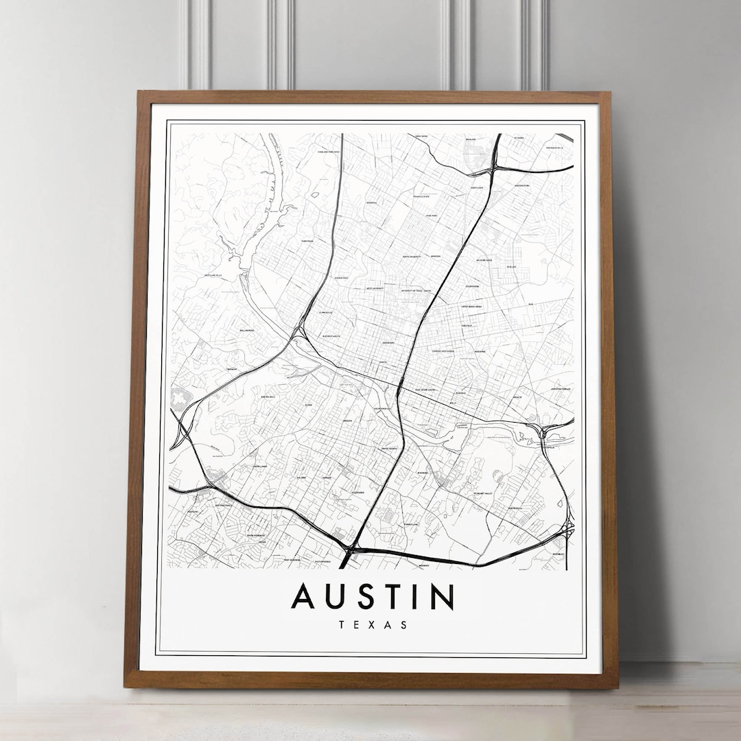 Austin Map Print, Austin Map Poster, City Map Print, Austin Map Art ...