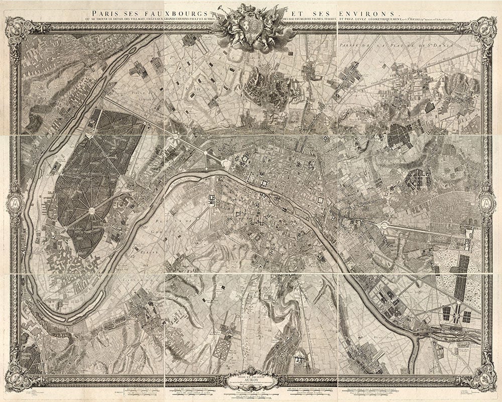 Paris Map, vintage map paris, Old Map of Paris, Vintage Map of Paris ...