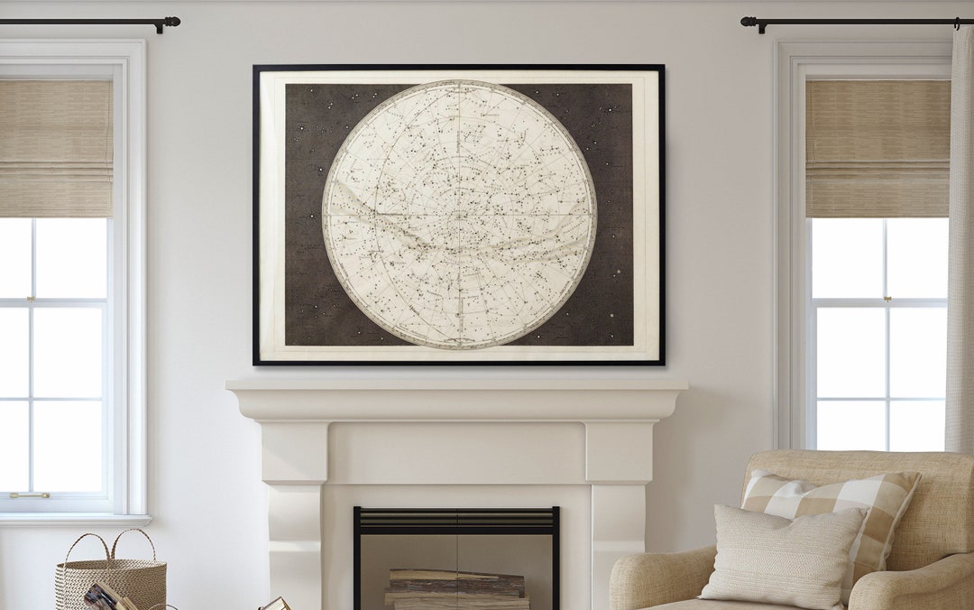 Extra Large Wall Art, Star Chart Celestial Map and Constellation Art ...