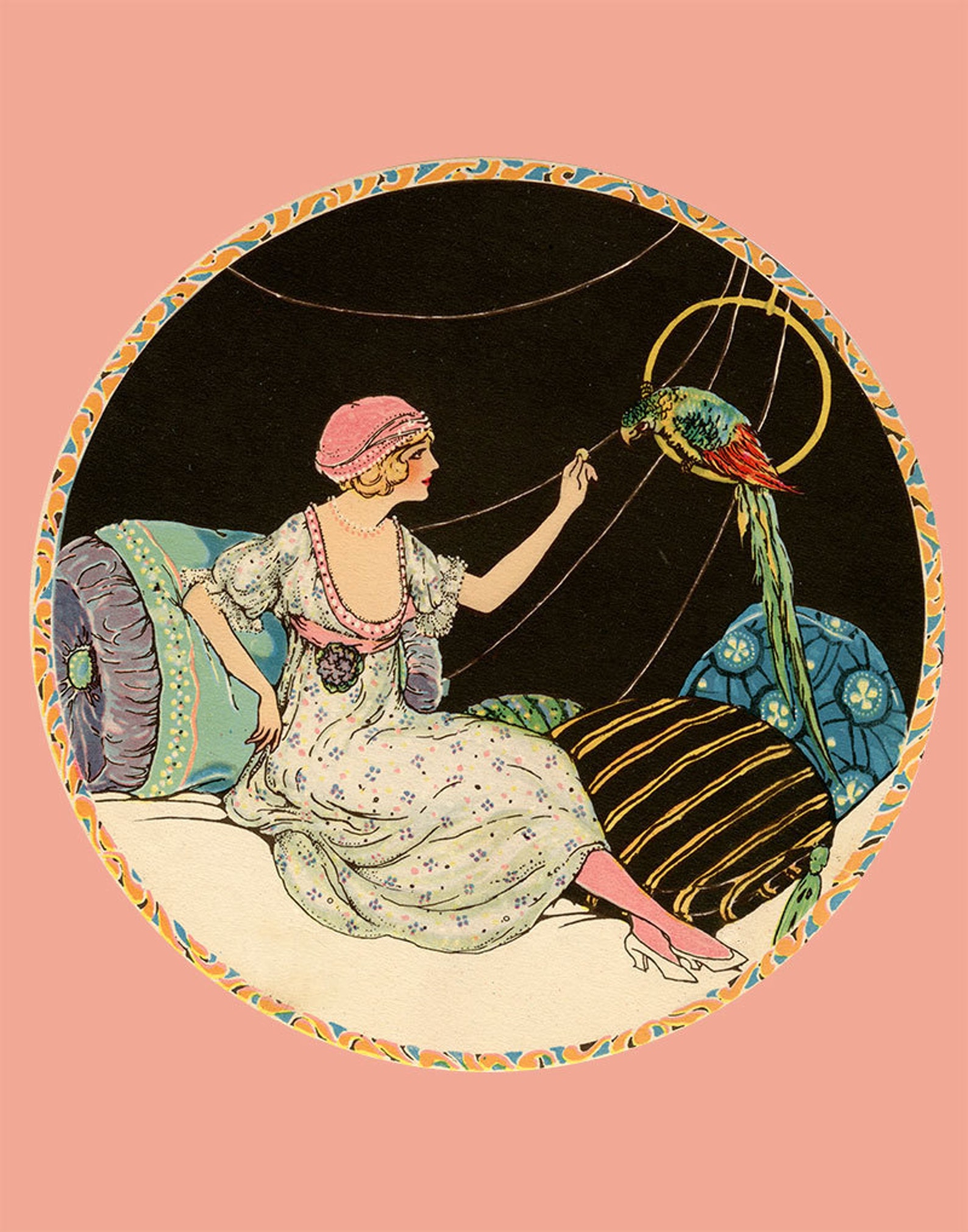 Gypsy Print Fashion Wall Art Art Deco Art Powder Box Deco - Etsy