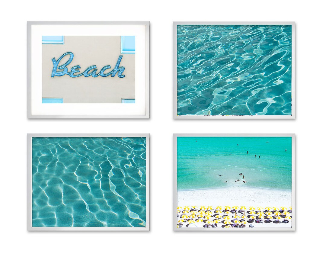 Set of 4 Beach Art Prints and Beach Decor Print Set - Etsy