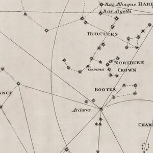 Minimalist Star Map Print, Blue Star Map, Constellations Chart Print ...