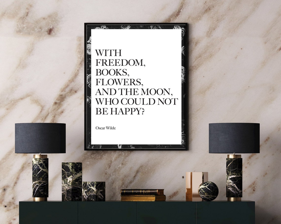 Book Lover Gift Oscar Wilde Quote Academia Decor Literary - Etsy