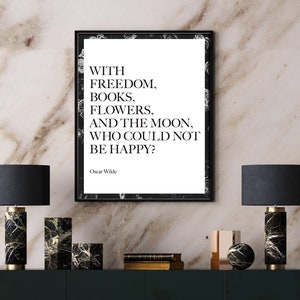 Book Lover Gift, Oscar Wilde Quote, Academia Decor, Literary Art ...