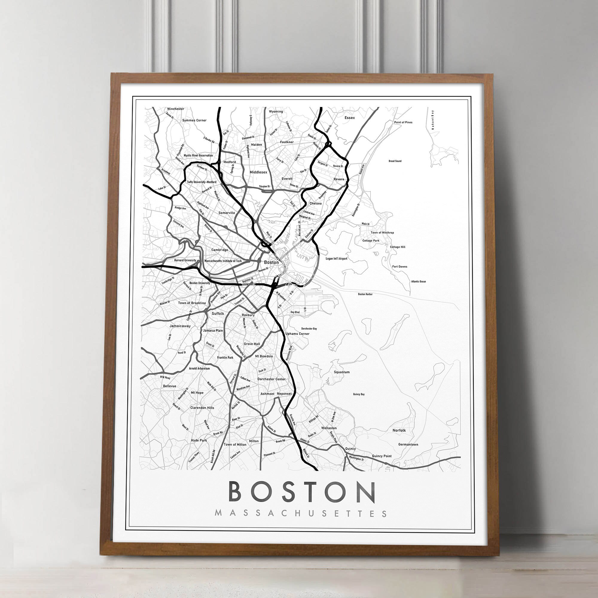 Boston Map Print Boston Map Poster City Map Print Boston | Etsy