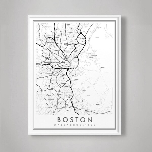 Boston Map Poster - Etsy