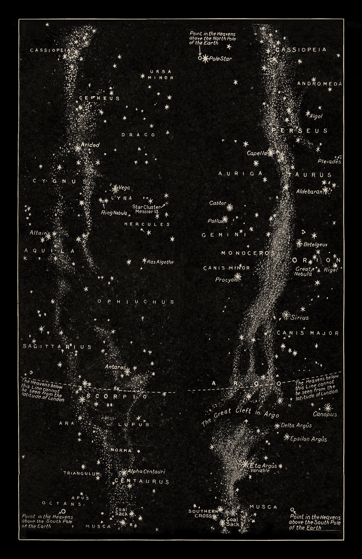 Celestial Milky Way With Constellations Constellation Wall | Etsy