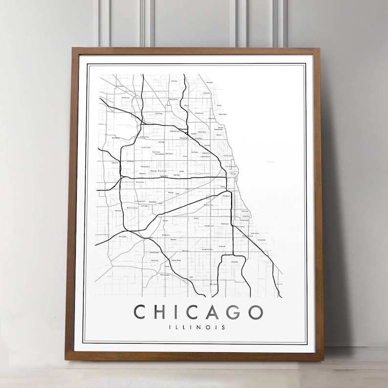Chicago Neighborhood Poster Chicago Map Print Chicago Map | Etsy