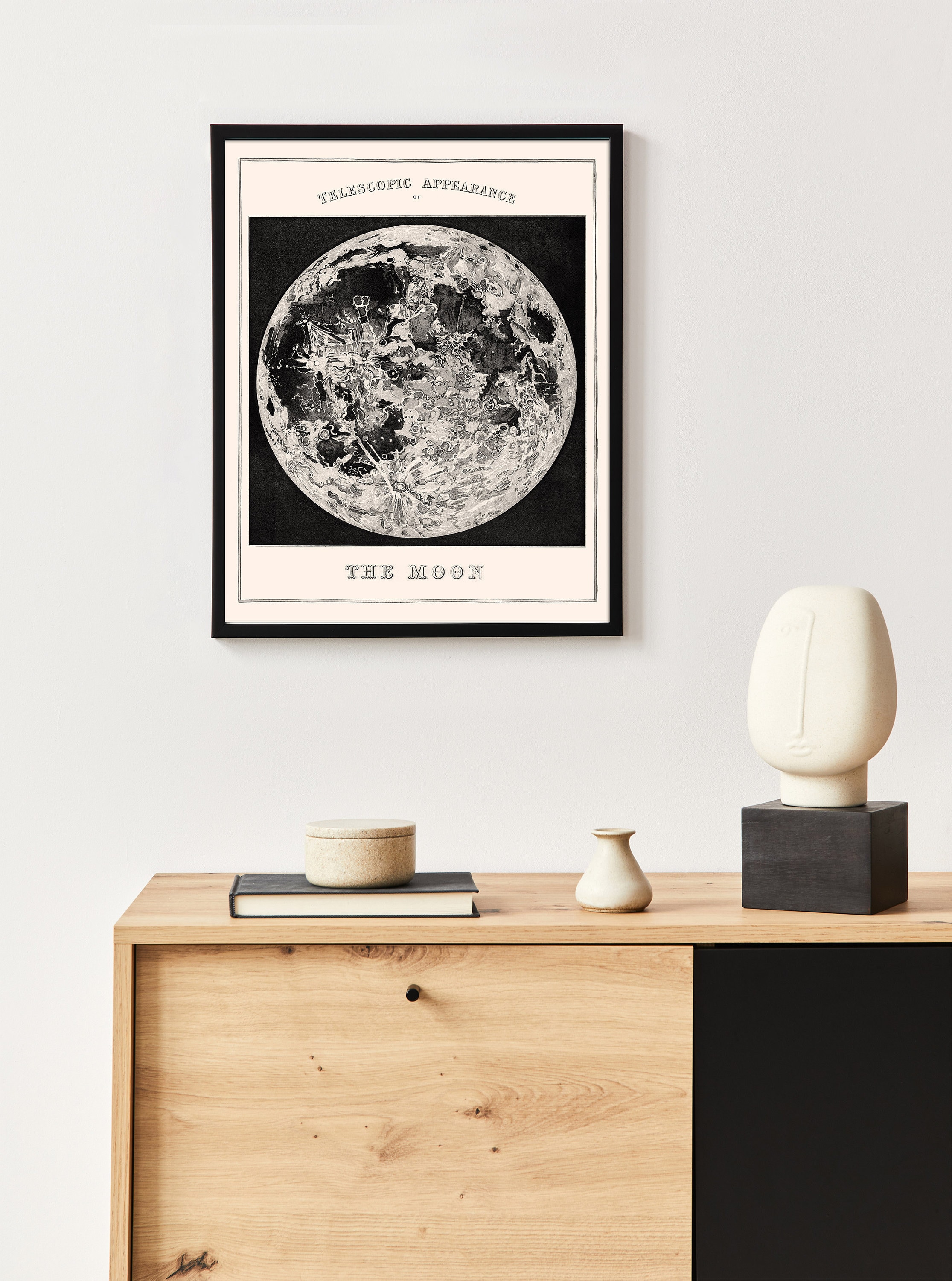 Vintage Moon Print Decor, Moon Phases Print Astronomy Poster, Moon Art ...