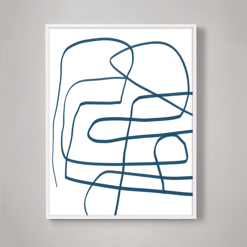 Large Abstract Line Art Print Mid Century Modern Abstract - Etsy