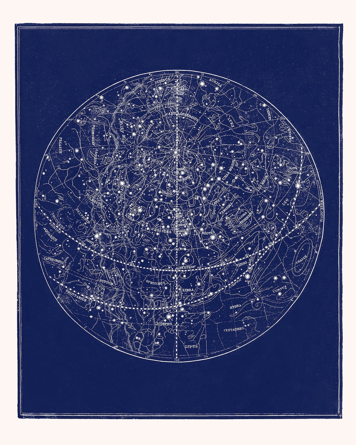 Star Map, Star Chart, Constellation Print, Constellations and Heavens ...