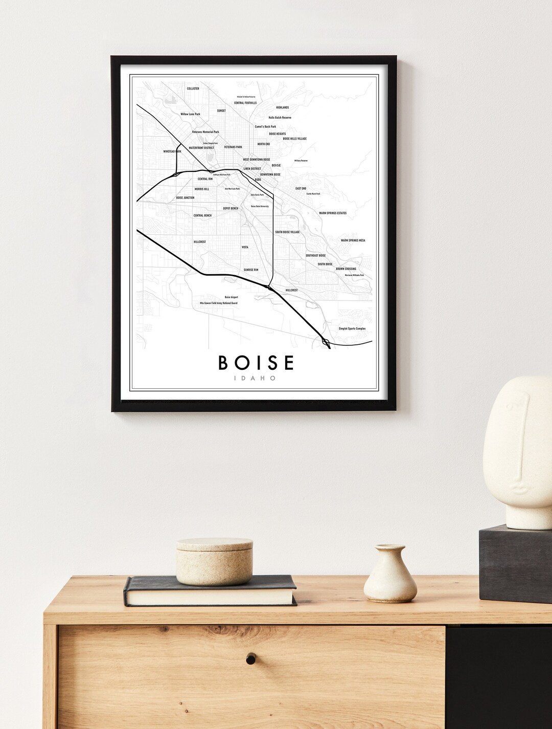 Boise Idaho Map Print, Boise Map Poster, City Map Print, Boise Decor ...