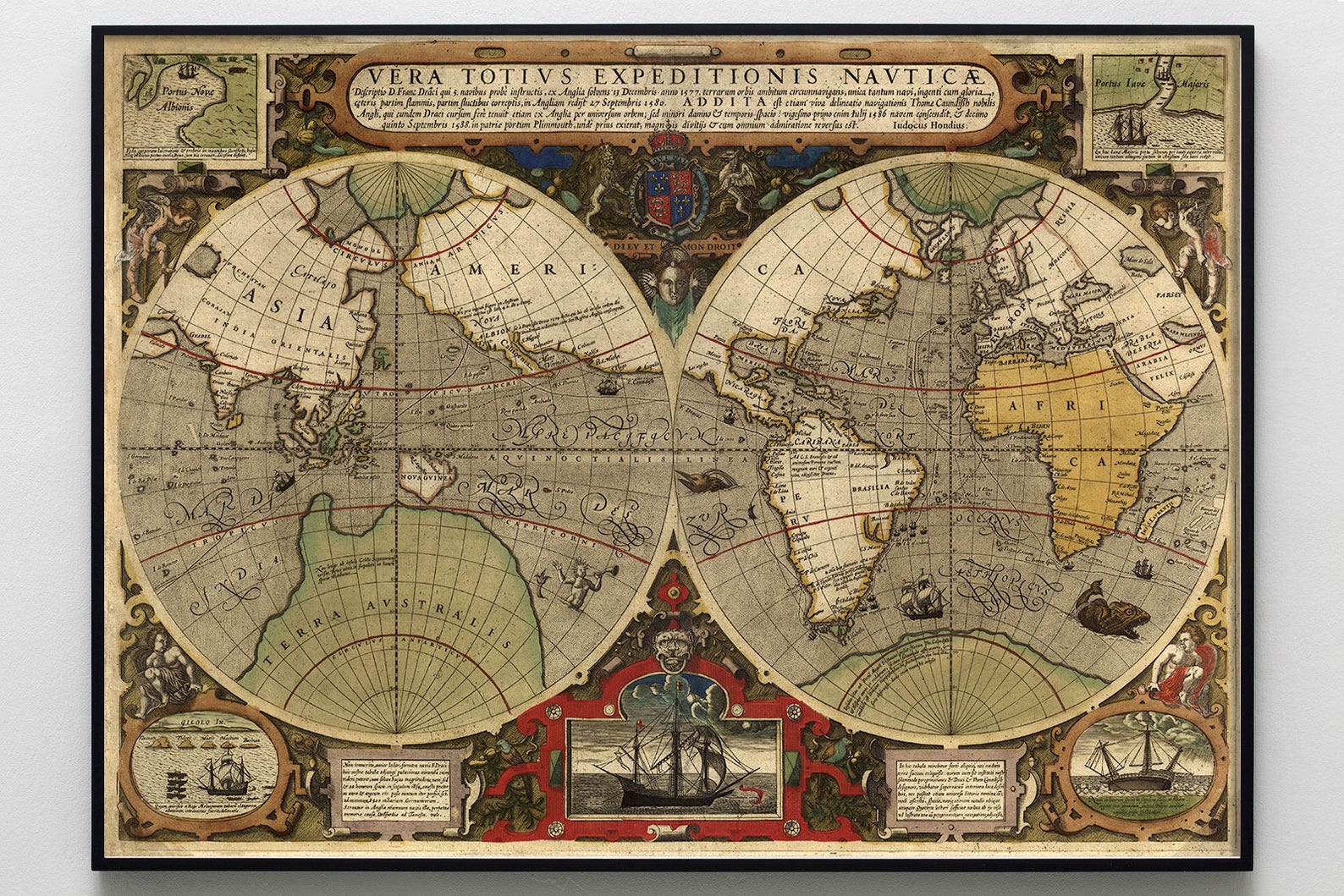 Vintage World Map, Vintage Expedition Map, Colorful Vintage Map ...