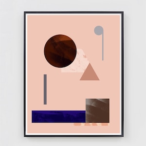 Abstract Minimal Geometric Print, Minimalist Geometric Wall Art With ...