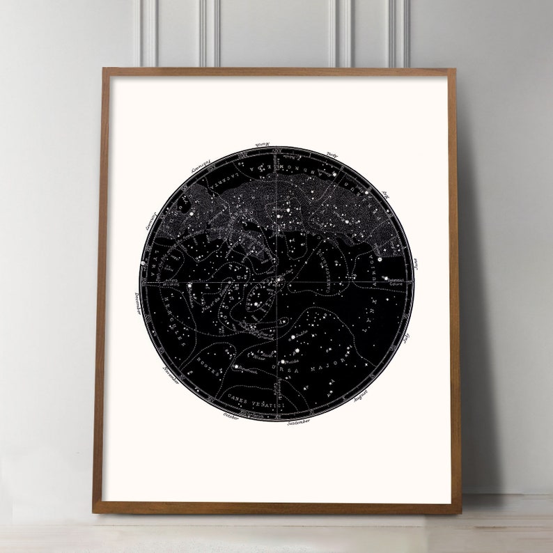Northern Constellation Map Circular Map Star Map Round - Etsy
