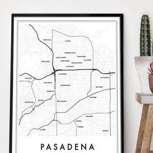 Pasadena Map Print, Pasadena Map Poster, City Map Print, Pasadena Map ...