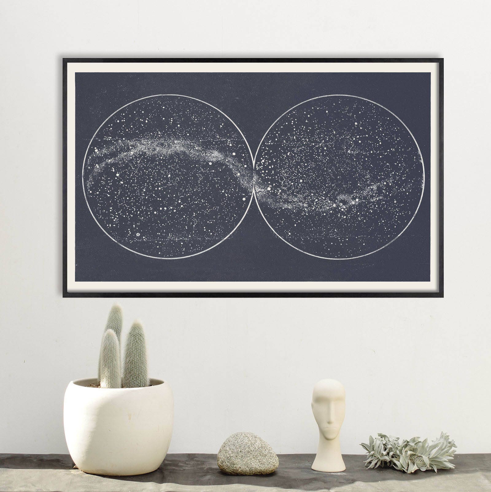 Space Art Celestial Star Chart Constellation Wall Print, Star Map ...