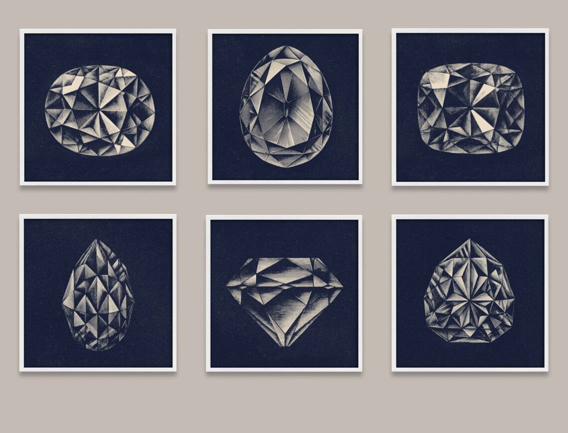 Diamond Art Print Jewel Wall Art Gem Art Gem Art Diamond - Etsy