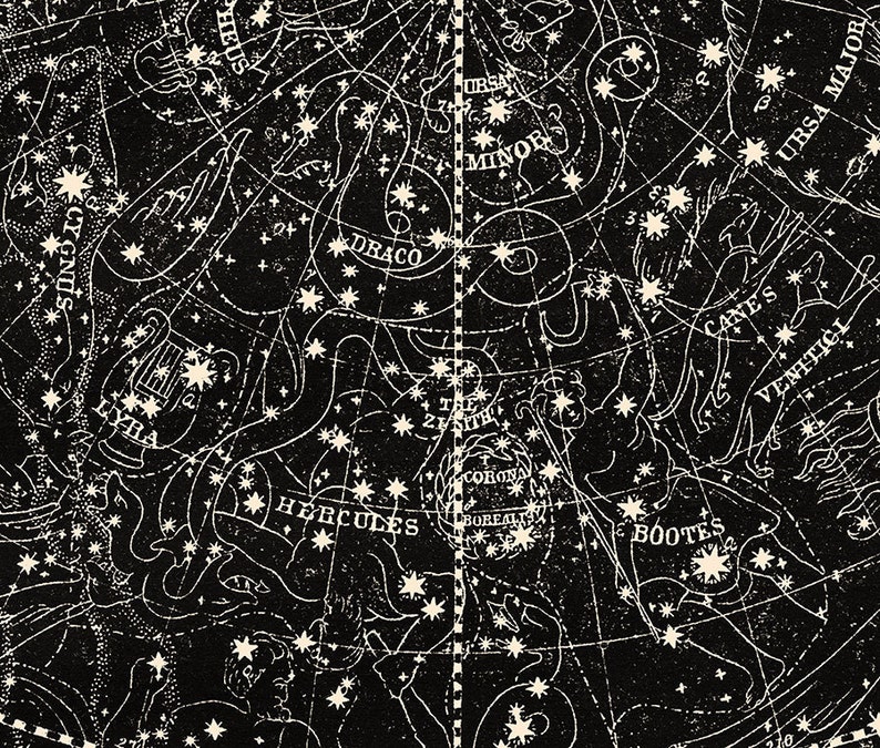 Star Map, Star Chart, Constellation Print, Constellations and Heavens ...