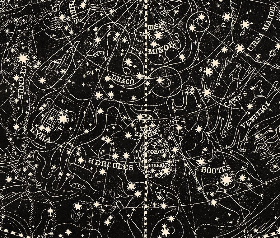Star Map, Star Chart, Constellation Print, Constellations and Heavens ...