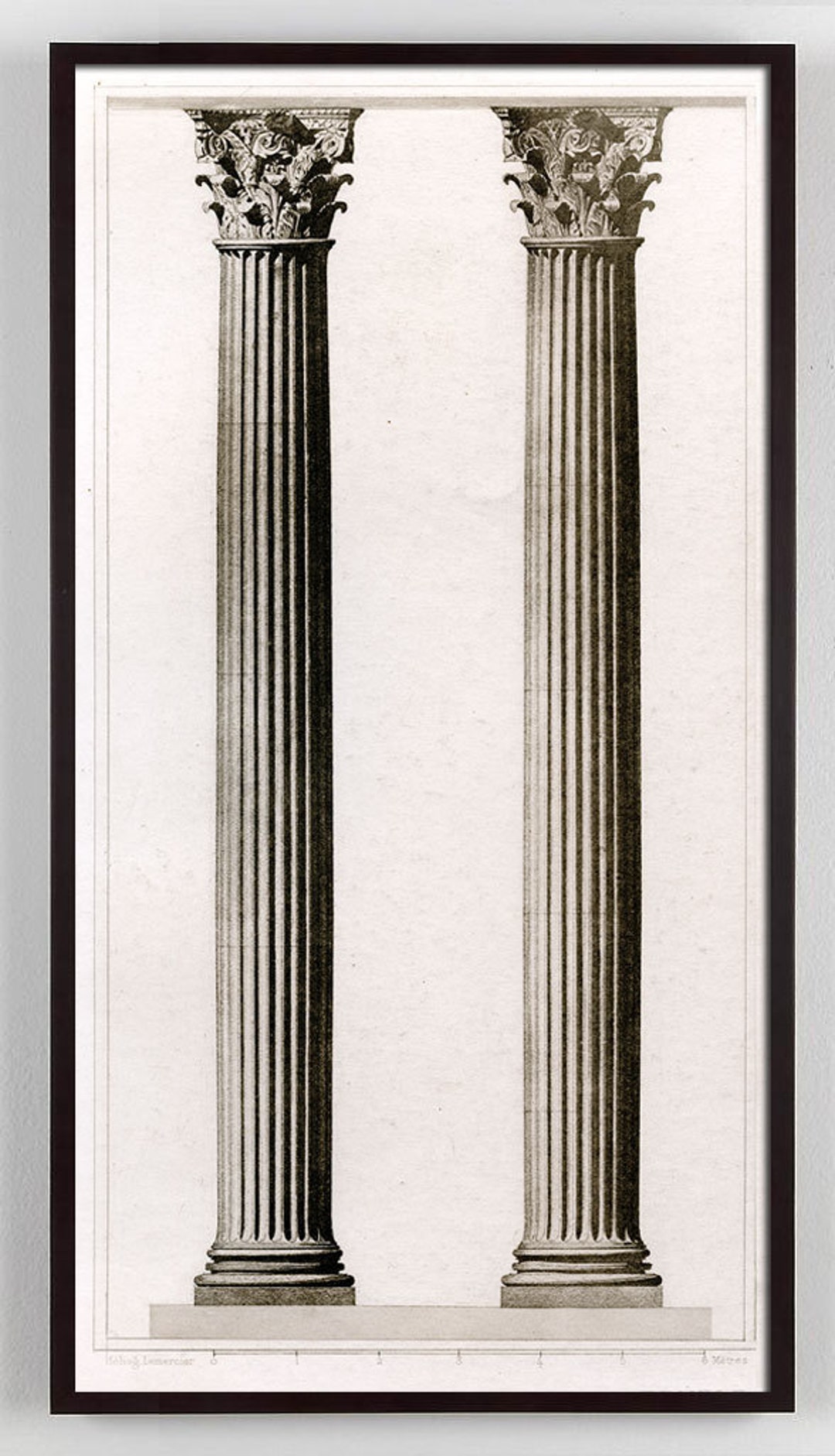 Large Vertical Art, Large Vertical Wall Art, Antique Architecture Print ...