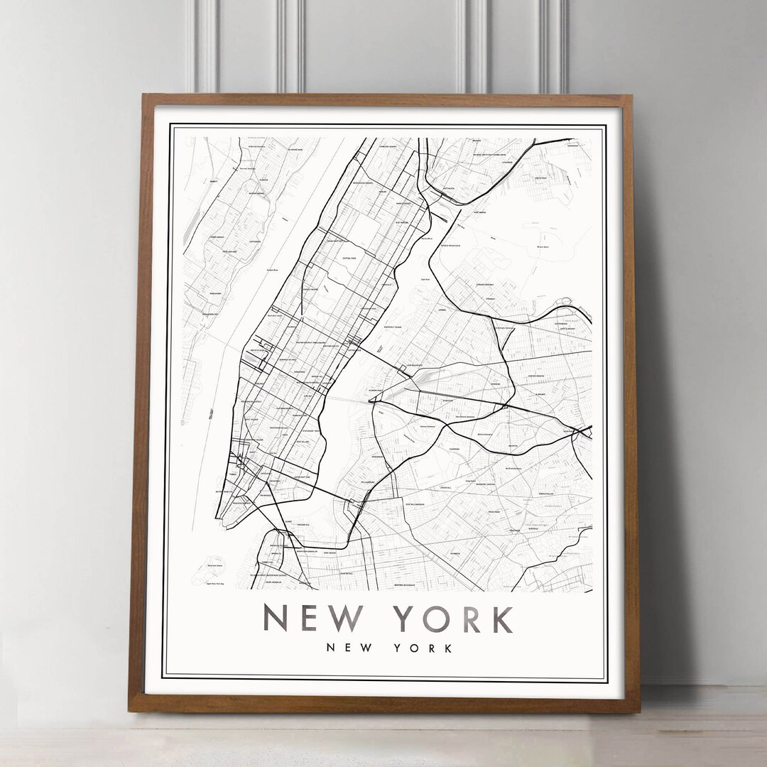 New York Map Print, New York Map Poster, City Map Print, New York Map ...